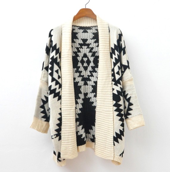 Geometric Patterns Joker Sweater Coat / D43 on Luulla